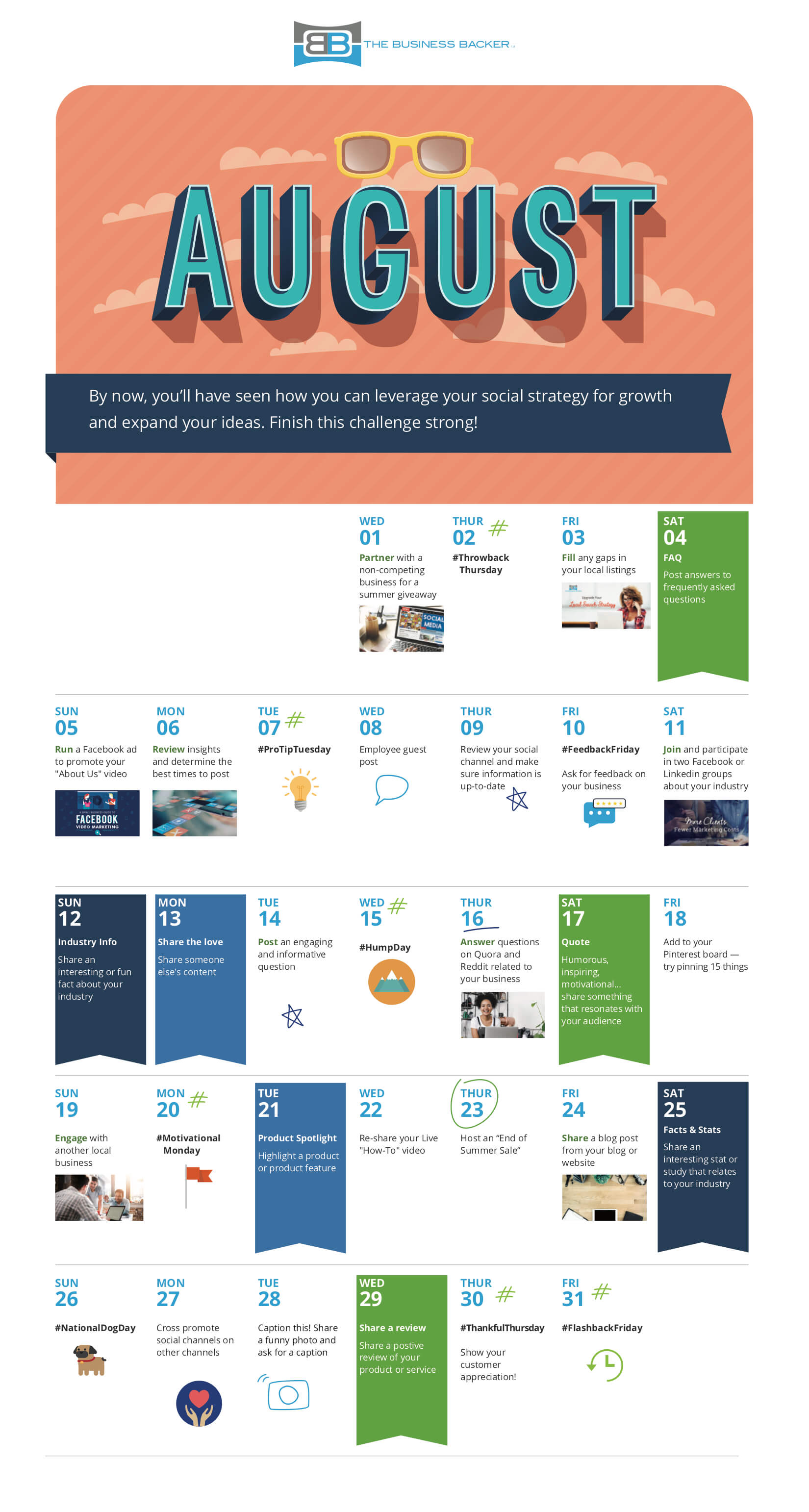 Social Media Content Calendar - The Business Backer