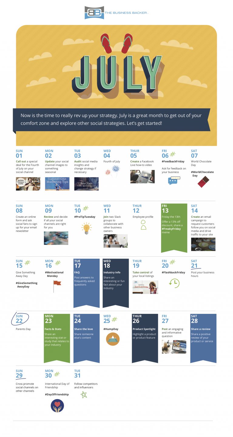 Social Media Content Calendar - The Business Backer